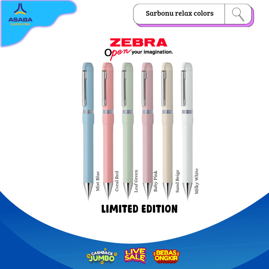 Jual Asaba Bandung-Zebra Sharbo Nu Relax Color Limited Edition/Pulpen3in1/Pulpen+Pensil | Shopee ...