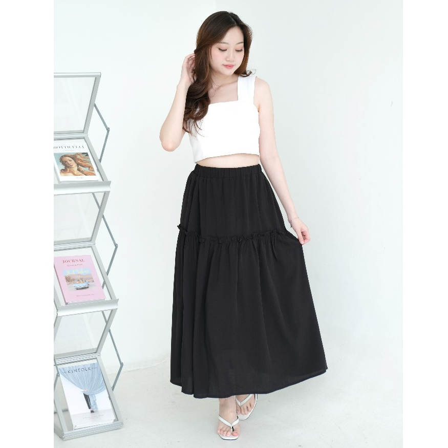 Jual Natalia Skirt - Rok Panjang Wanita Maxi Flowy Basic / Rok Panjang ...