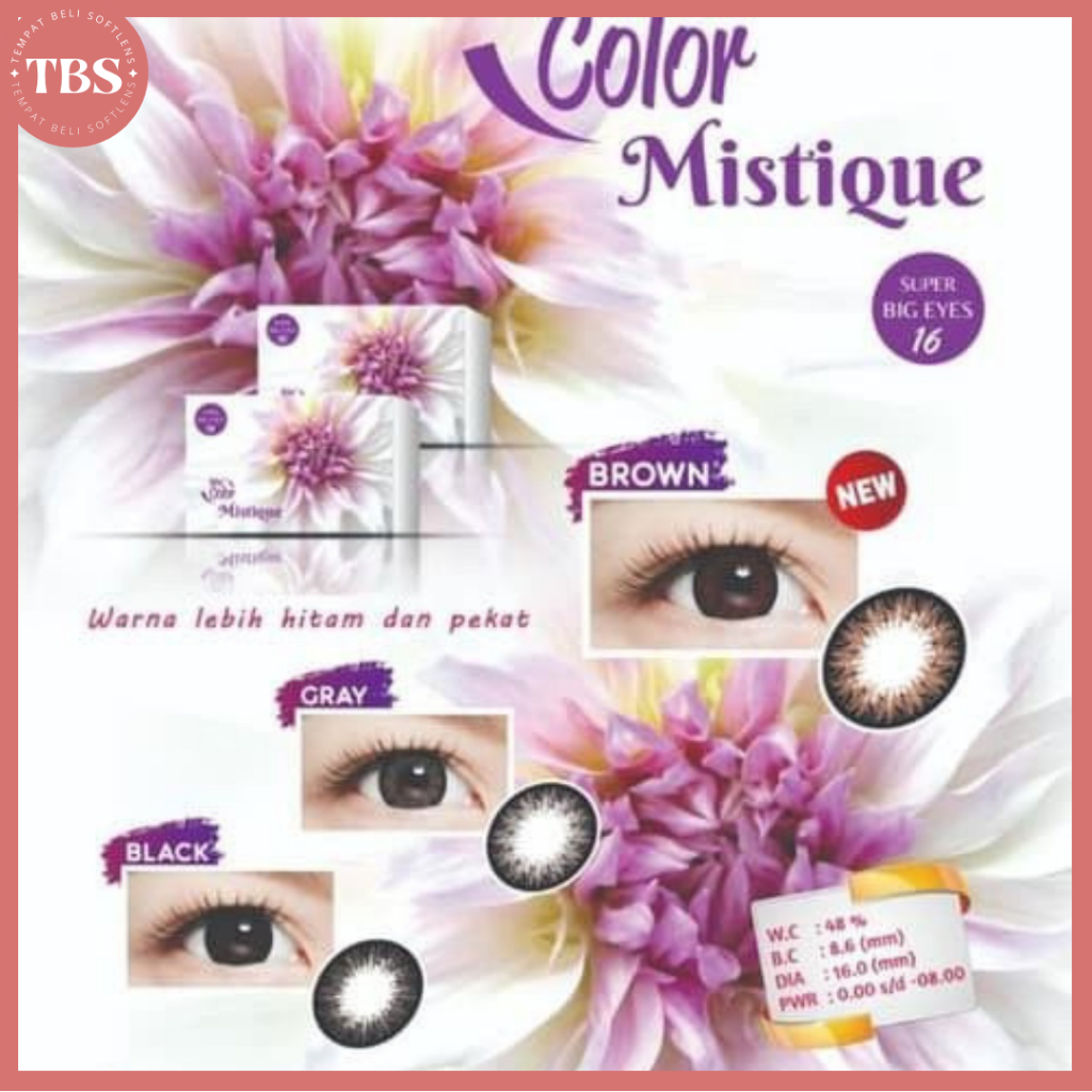 Jual SOFTLENS MISTIQUE 16MM BIG EYES NORMAL & MINUS / SOFLEN / SOFTLEN ...