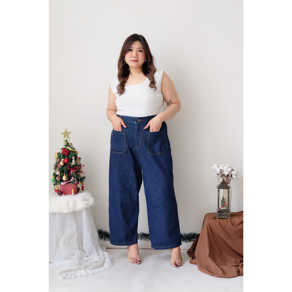 Jual Bigwell Celana Jeans Panjang Wanita Kantong Jumbo Bigsize | Shopee ...