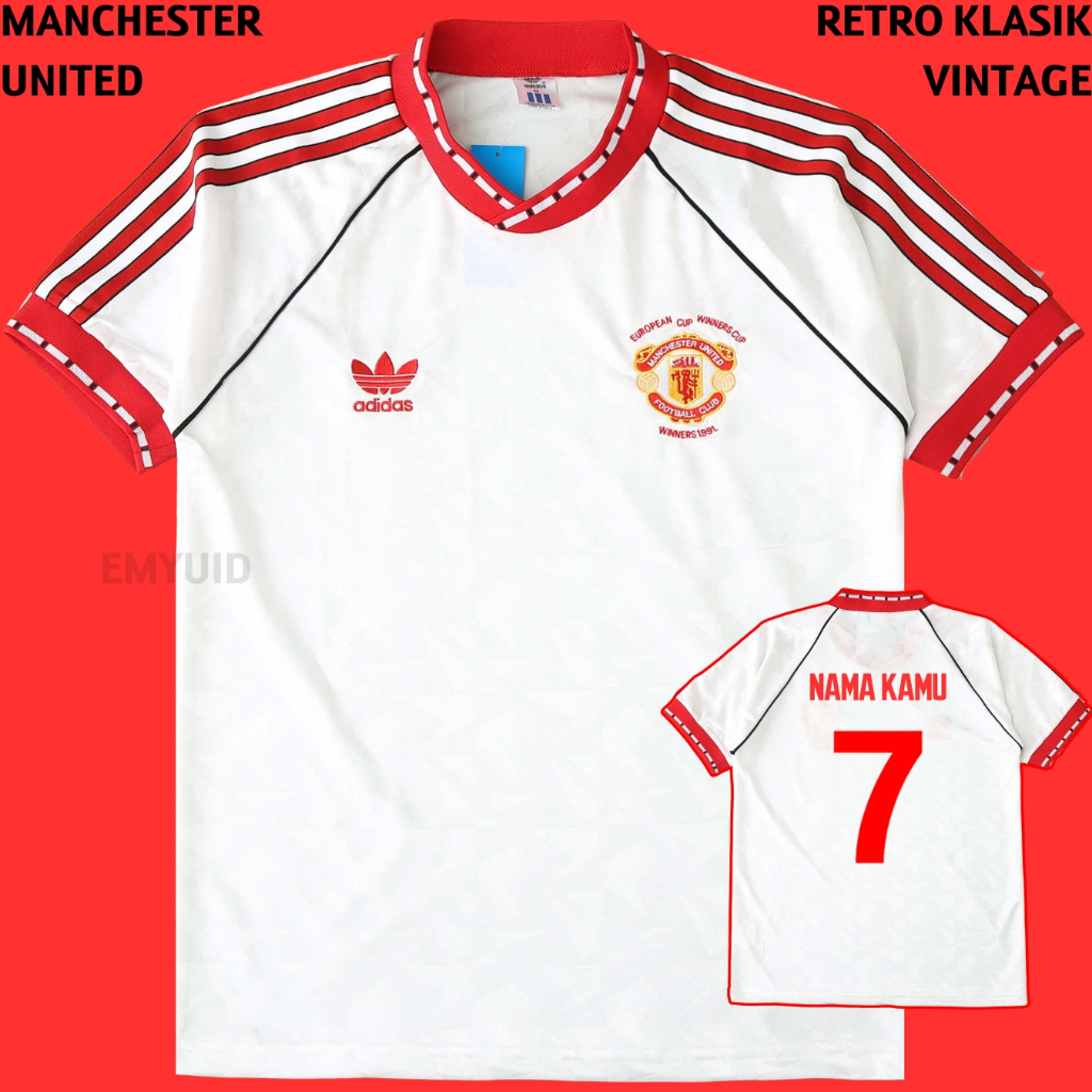 Jual Jersey MU retro 1990 1991 Away Baju Bola Manchester United Emyu ...