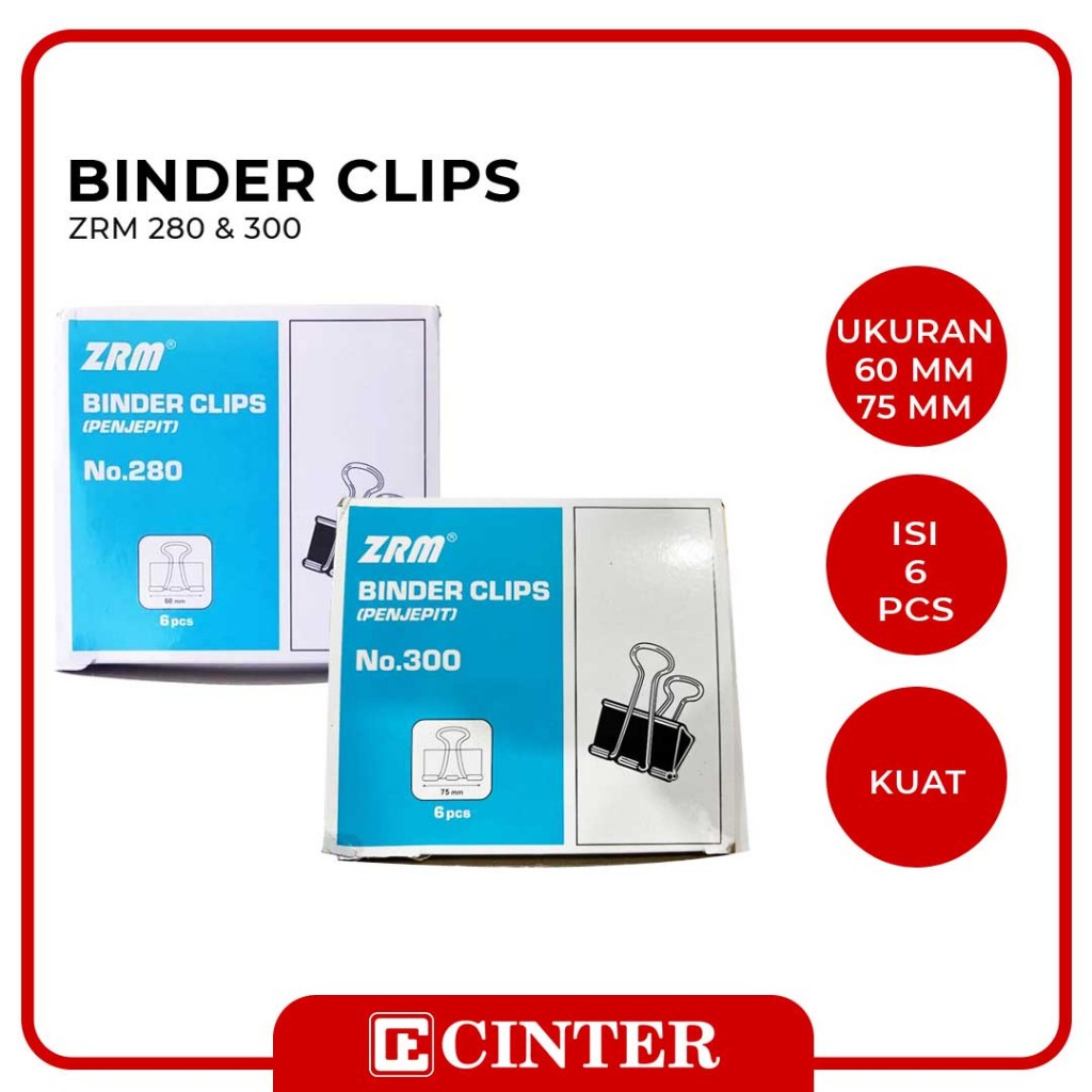 Jual ZRM - BINDER PAPER CLIP / PENJEPIT KERTAS HITAM UKURAN VARIAN ...