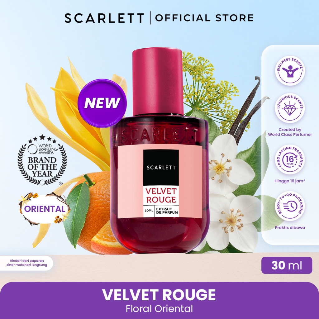 Jual Scarlett Whitening Extrait De Parfum Velvet Rouge 30ml | Shopee ...