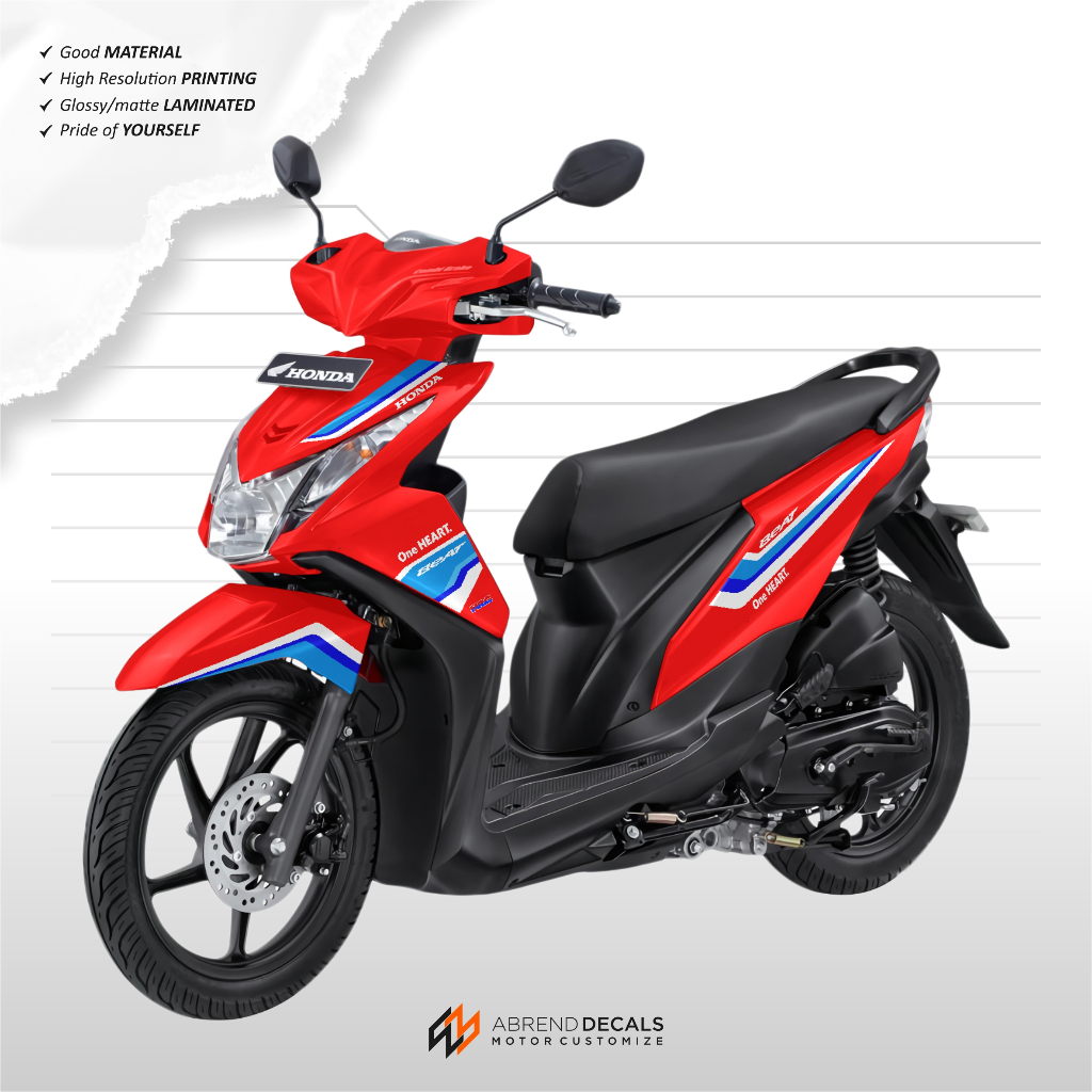 Jual STRIPING BEAT FI LIVERY HRC TRI COLOR / STIKER MOTOR HONDA BEAT FI ...