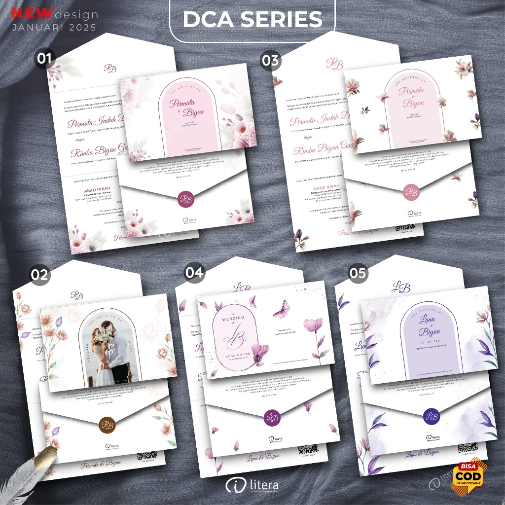 Jual Undangan Pernikahan Semi Amplop Jasmine Minimalis Aesthetic DCA Series | Shopee Indonesia