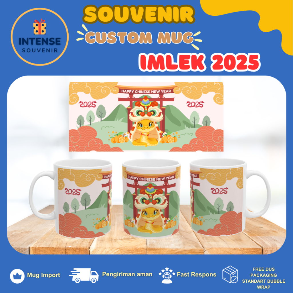 Jual Mug Custom Edisi IMLEK 2025 Shio Ular | Gelas Chinese New Year ...