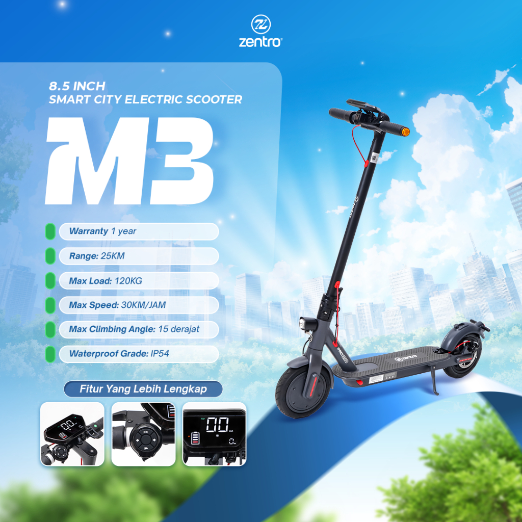 Jual Zentro M3 (M1 PRO) Smart City Electric Kickscooter / Skuter ...