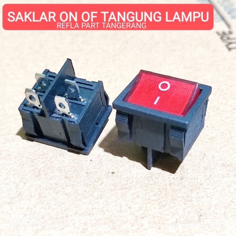 Jual Rocker Switch Tanggung 4 Pin Merah (+Lampu) | Shopee Indonesia
