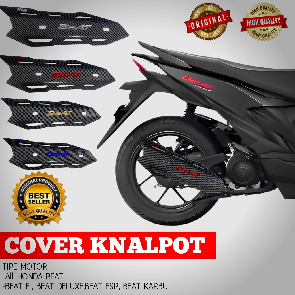 Jual COVER KNALPOT TAMENG KNLAPOT CARBON NSB ALL HONDA BEAT TUTUP ...