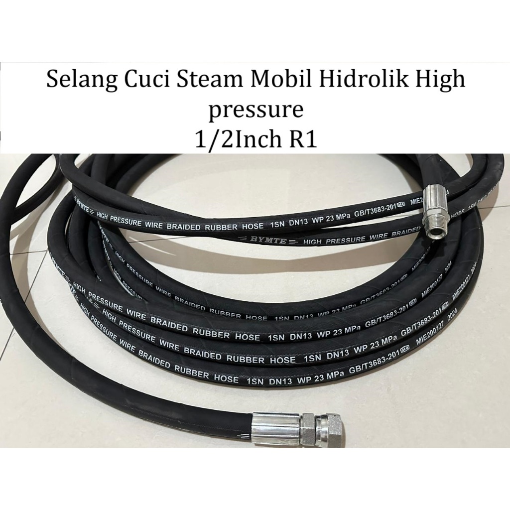 Jual Selang Cuci Steam Mobil 1/2 Inch Hidrolik High pressure 6 8 10 15 ...