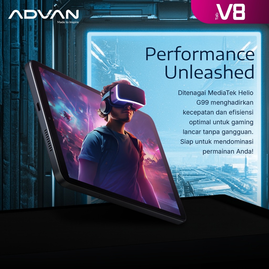 Jual ADVAN Tab V8 Gaming Mediatek Helio G99 (8+8GB/128GB) IPS WUXGA ...