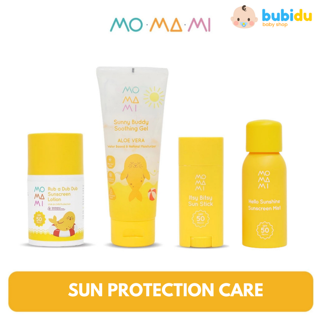 Jual Momami Sun Protection Care Sunscreen & Aloevera Gel untuk Bayi dan ...