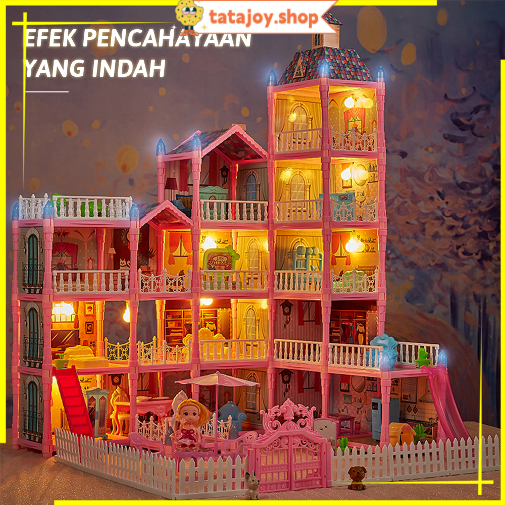 Jual Tatajoy DIY Rumah Boneka Castlevila Putri Bercahaya Rumah Rumahan ...