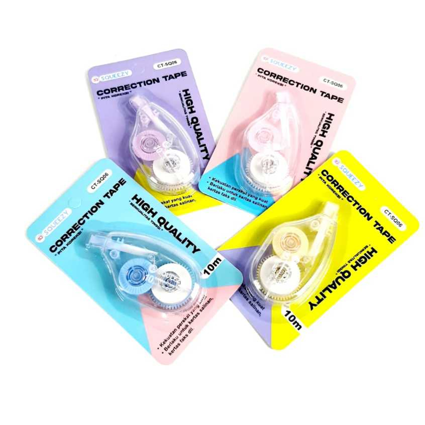 Jual Harga Grosir (12pcs ) Correction Tape Pita CT-SQ06 10M SQUEEZY ...