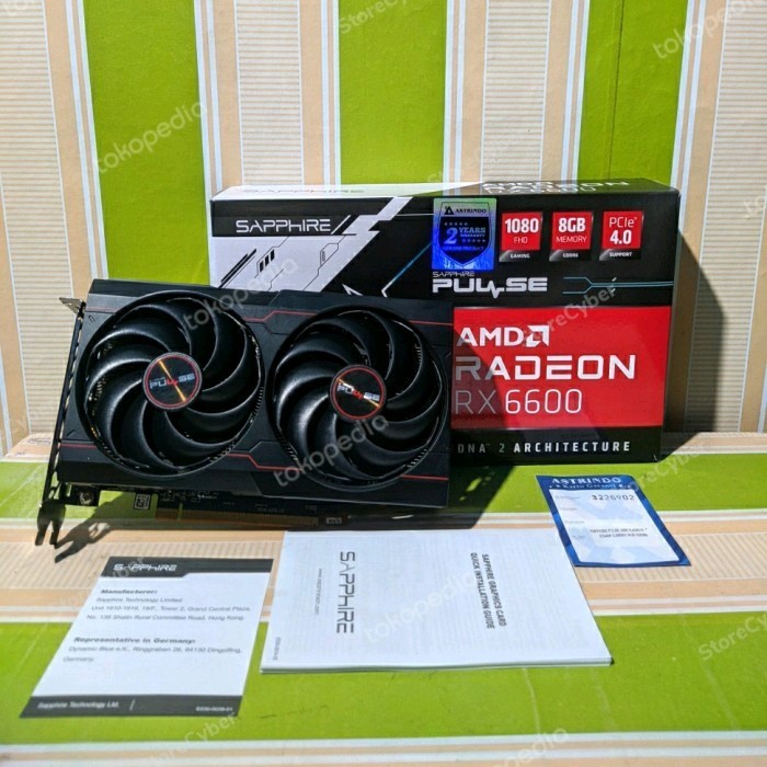 Jual VGA SAPPHIRE PULSE RX 6600 8GB DDR6 DUAL FAN RX6600 MULUS FULLSET ...