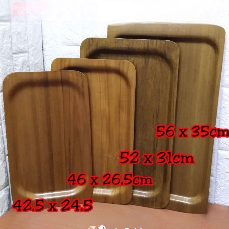 Jual Nampan Kayu persegi / Baki Kayu Segi Persegi Panjang S1 S2 S3 S4 ...