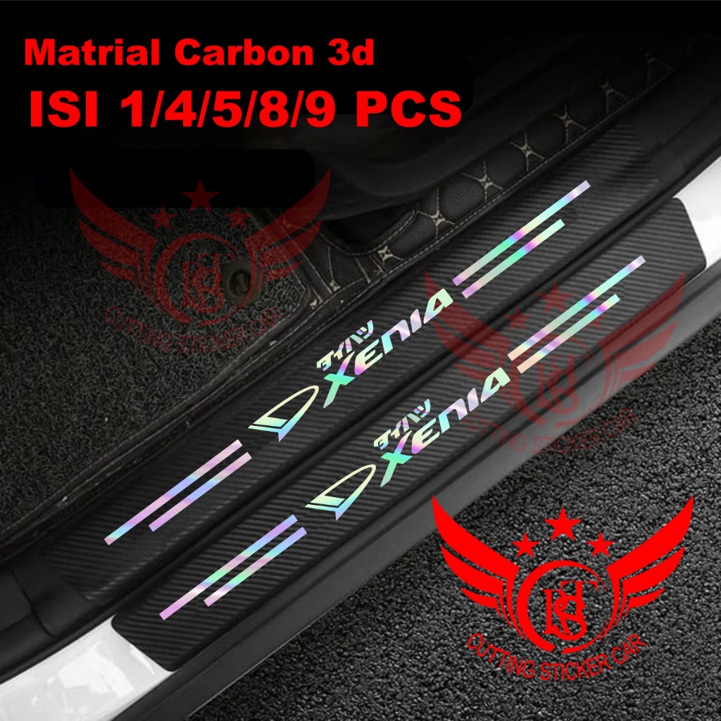 Jual COD 1set 9pcs cutting sticker sillplate bahan karbon 3d mobil ...