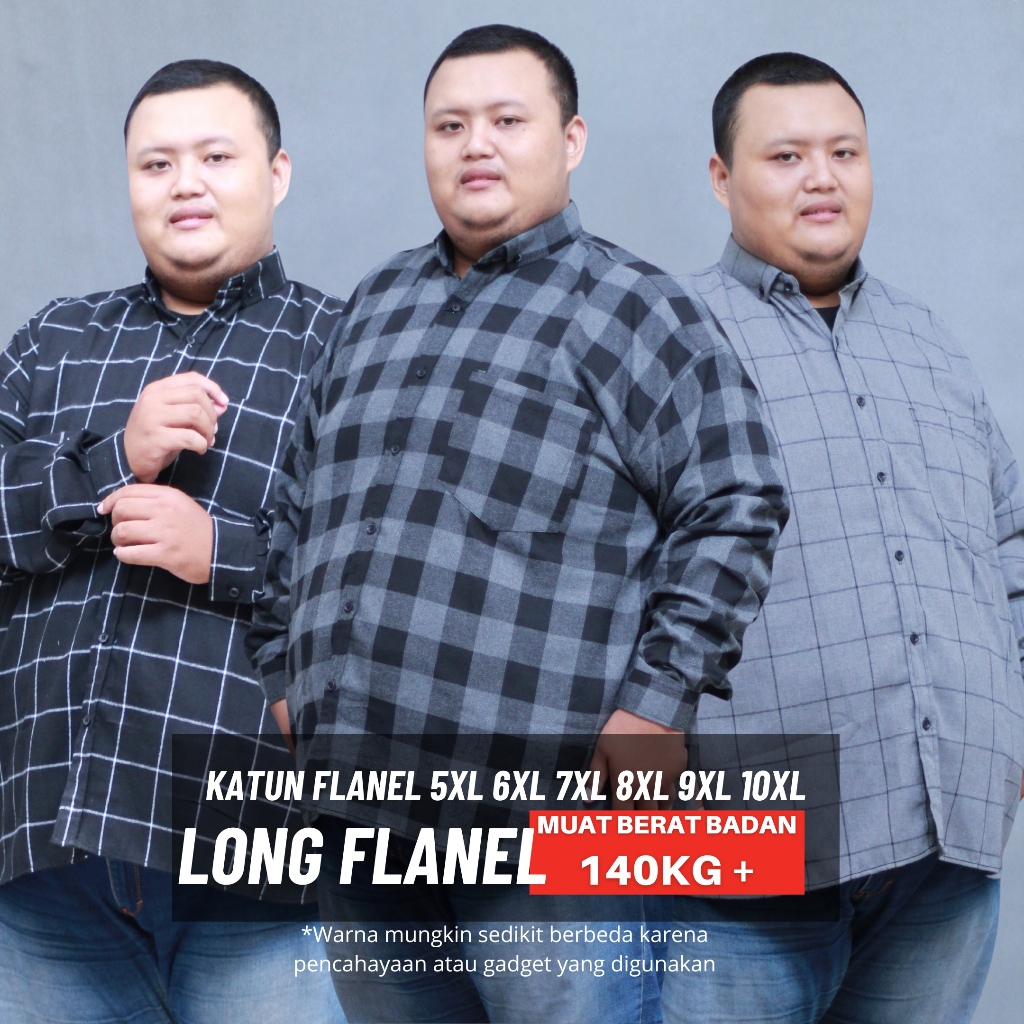 Jual ICW Baju Flannel Jumbo 6XL 7XL 8XL 9XL LD 148 Ukuran Besar Gemuk Pria Wanita Distro Bigsize ...