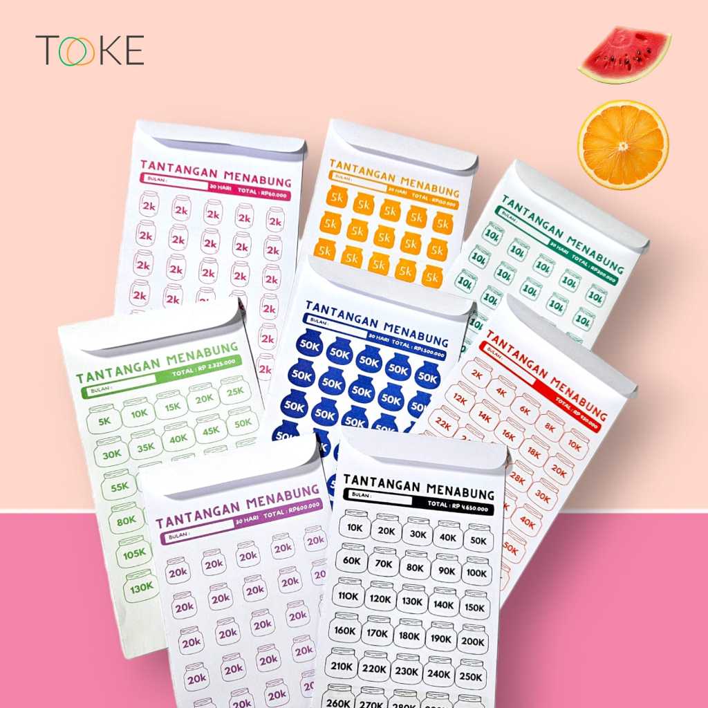 Jual TOOKE - Saving Challenge / Tantangan Menabung / Pouch Tabungan ...