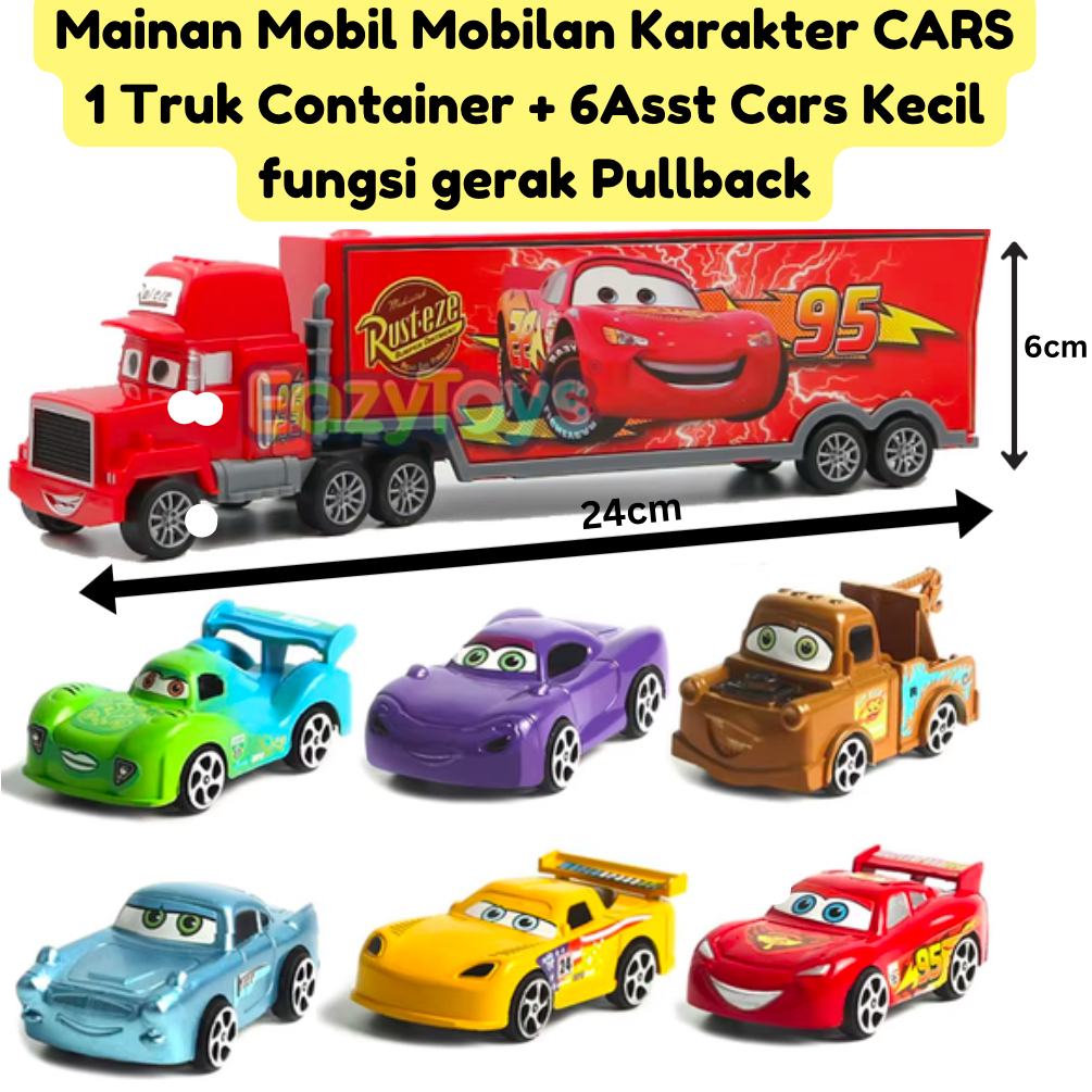 Jual Mainan Mobil Mobilan Set Kontainer Isi 7 Pieces Karakter Cars ...
