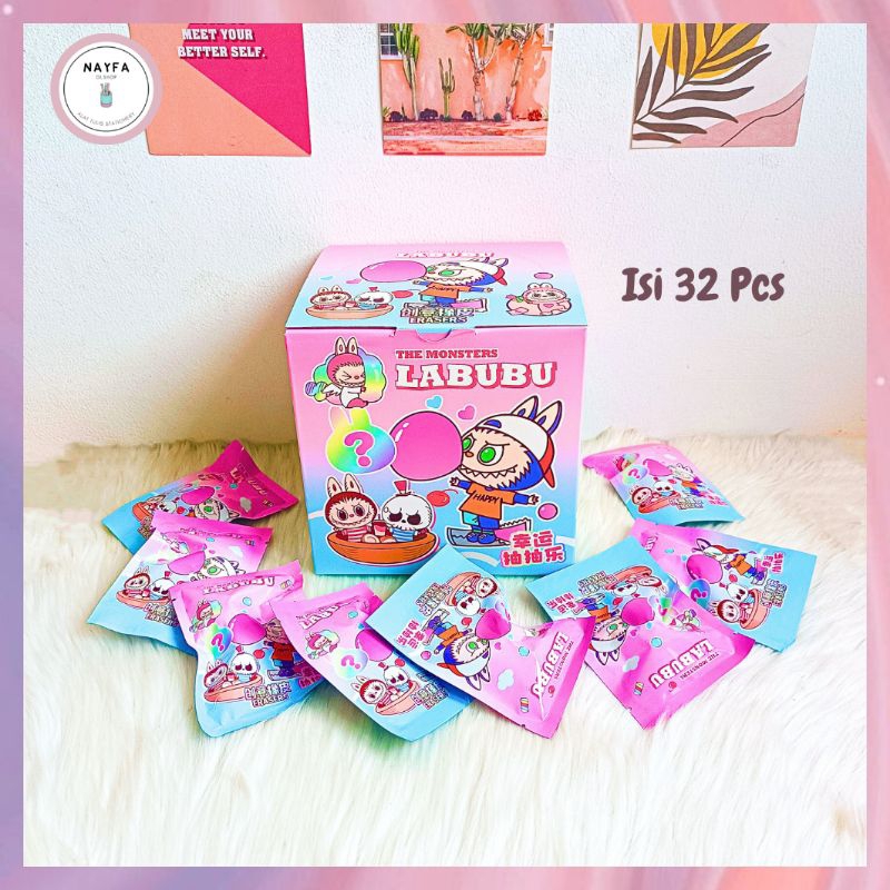 Jual (32 PCS) Satu Box Penghapus Mystery Bag Labubu ER-1692 Blind Box ...