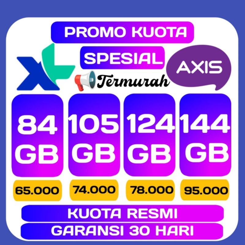 Jual PROMO TERMURAH PAKET DATA XL - KUOTA AXIS FULL KUOTA UTAMA 24 JAM RESMI BERGARANSI | Shopee ...
