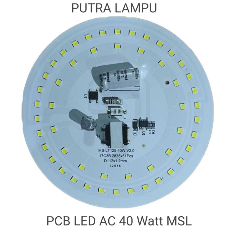 Jual PCB LED AC 40 WATT TYPE MSL/MESIN LAMPU LED AC 40 WATT TYPE MSL | Shopee Indonesia