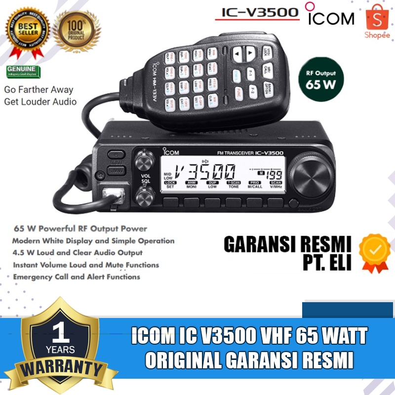 Jual ICOM Ic V3500 Vhf 65W Fm Transceiver Radio Rig Icom V3500 v-3500 Vhf 136-174Mhz Original ...