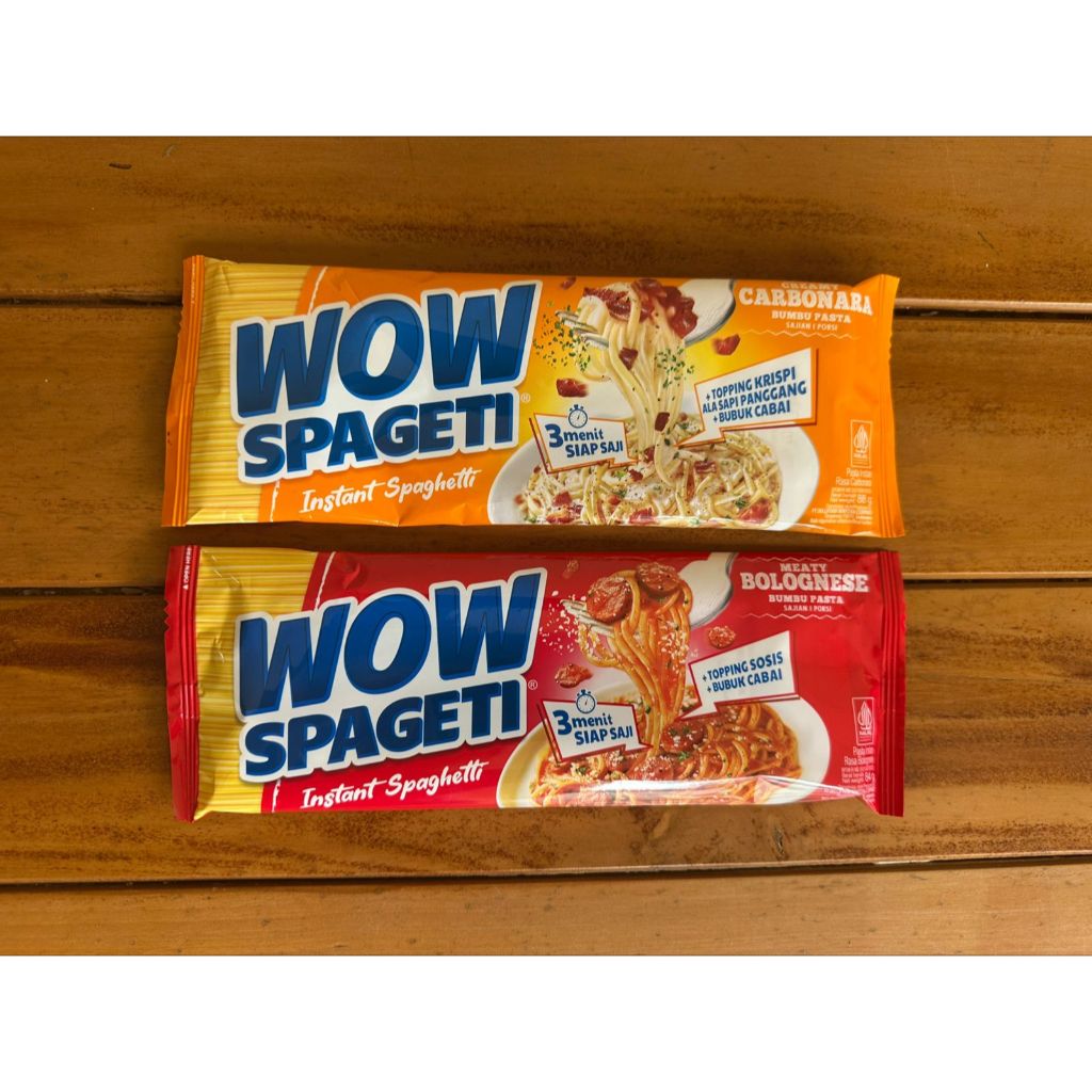Jual WOW Spageti Instant Spaghetti Creamy Carbonara 88g Meaty Bolognese 84g | Shopee Indonesia