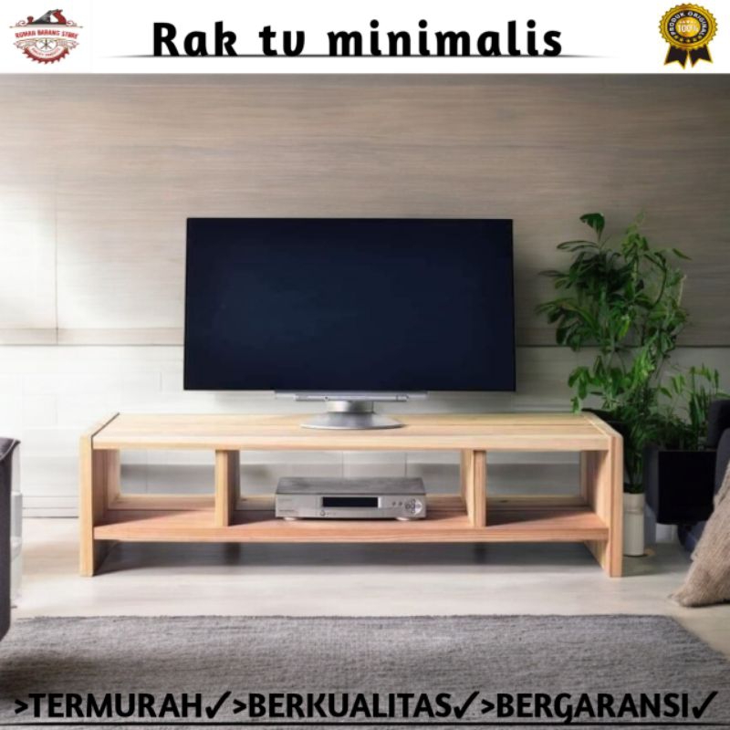 Jual Rak TV minimalis aesthetic rak kayu tempat bunga Rak susun meja tv ...