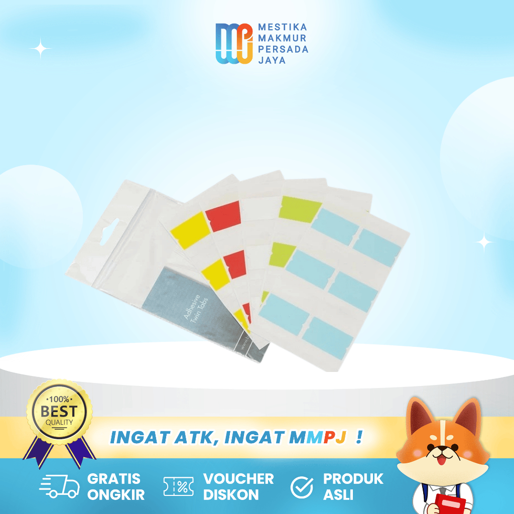 Jual Bantex Adhesive Index Tabs 25mm / 40mm Kertas Pembatas 887200/ ...