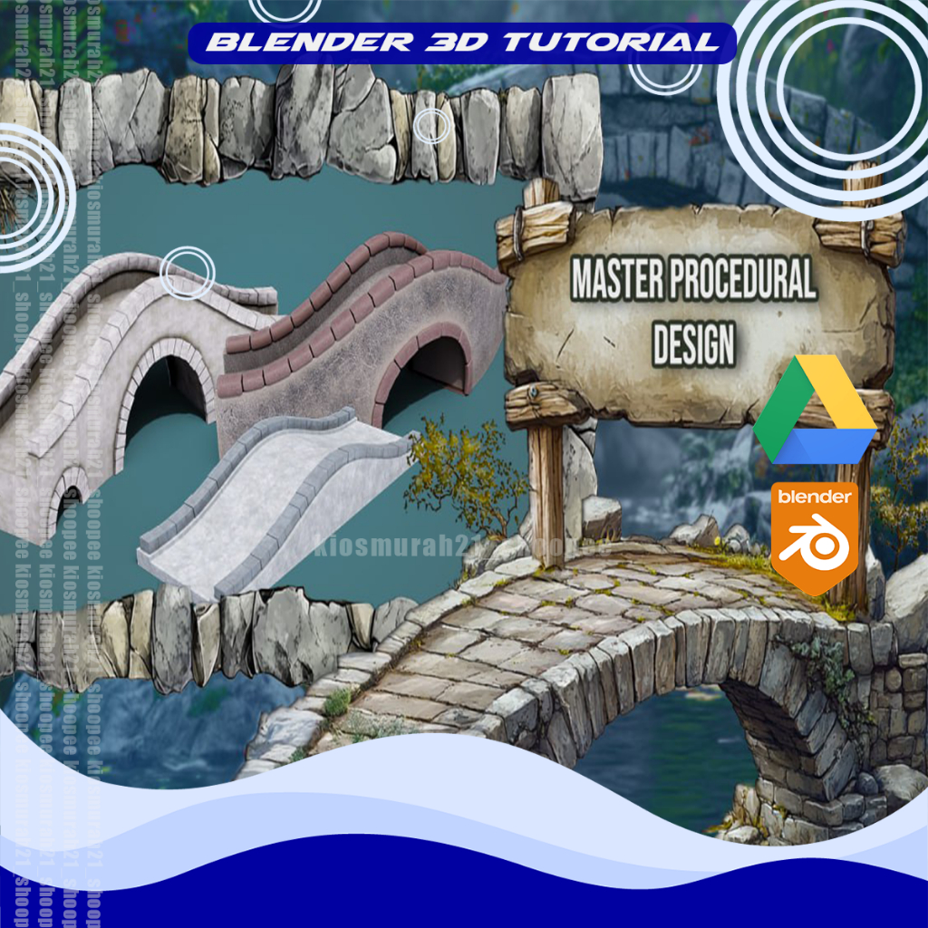 Jual Blender 3D Tutorial Blender Geometry Nodes – Procedural Bridge Generator | Shopee Indonesia