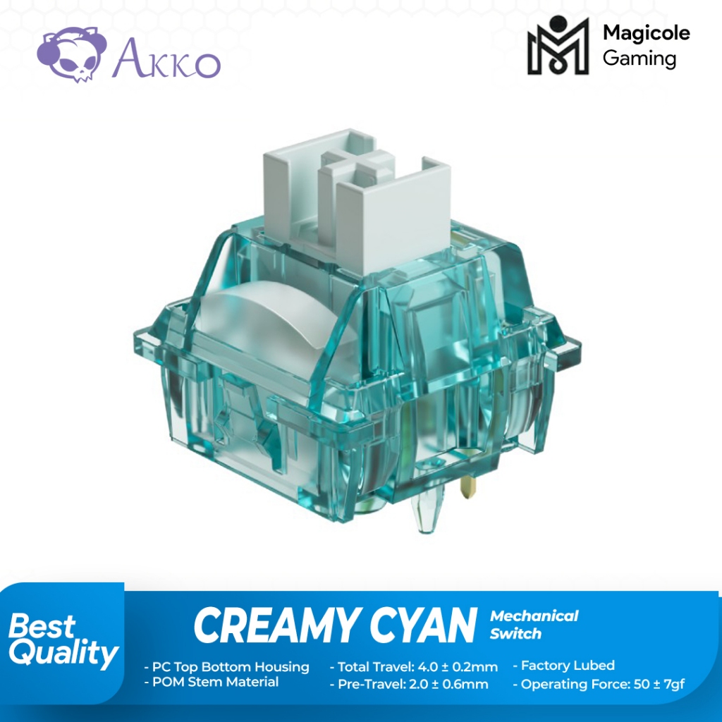Jual Akko Creamy Cyan Clicky Switch - Switch Keyboard | Shopee Indonesia