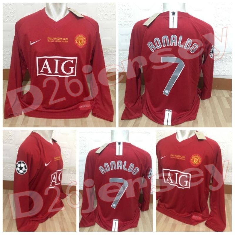 Jual Jersey RETRO Manchester United Final UCL Moscow 2008 LONG SLEEVES ...