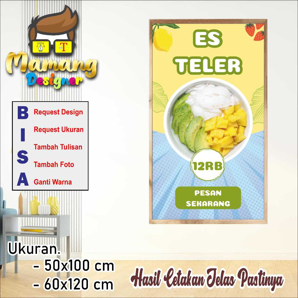 Jual Cetak Banner Spanduk Es Teler Viral Design Bebas | Shopee Indonesia