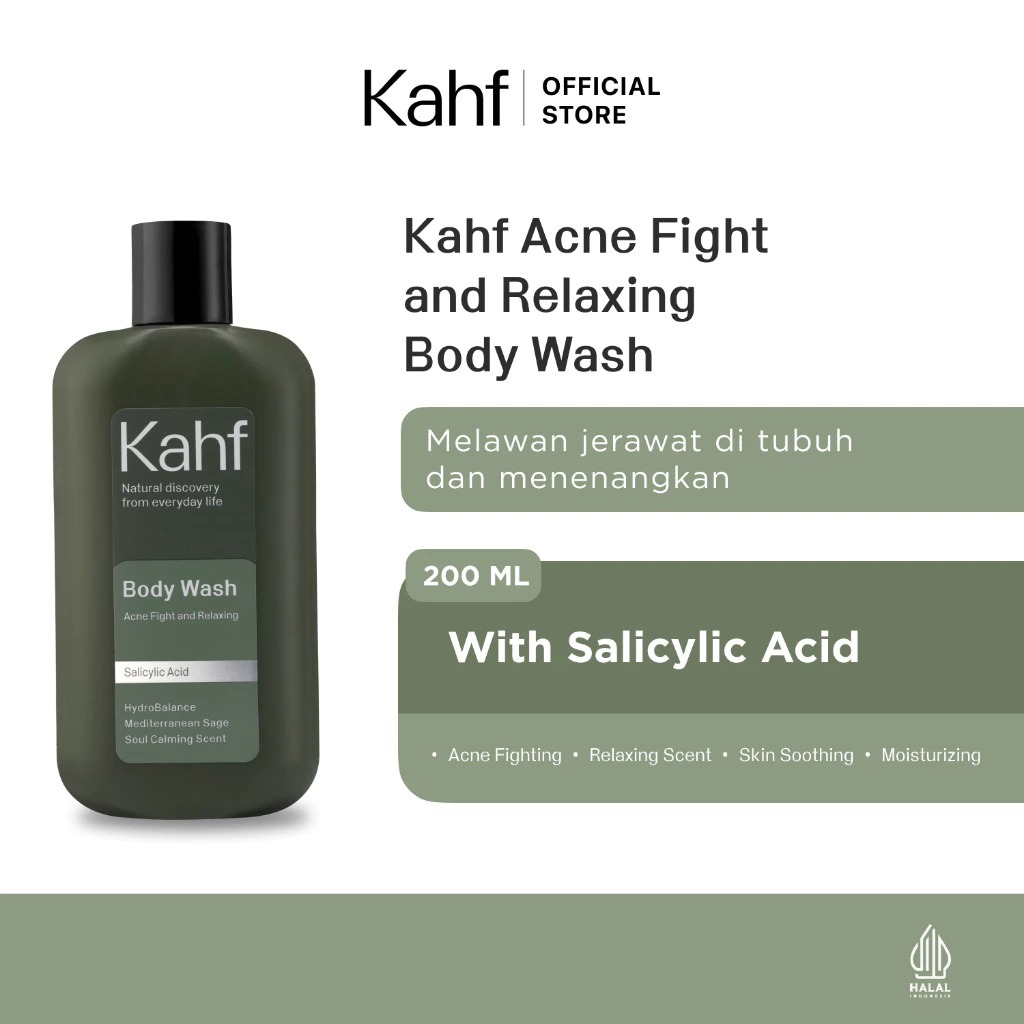 Jual Kahf Acne Fight and Relaxing Body Wash 200 ml - Sabun Mandi Pria ...