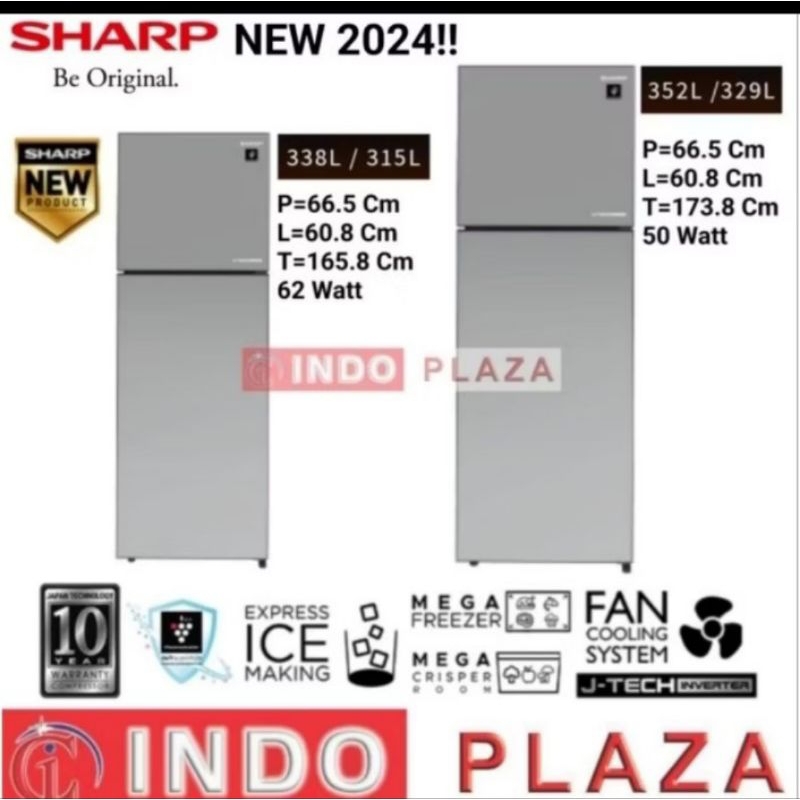 Jual KULKAS SHARP 2 PINTU JTECH INVERTER + PLASMACLUSTER MIRROR DOOR SJ-426GIMS /SJ-456GIMS ...