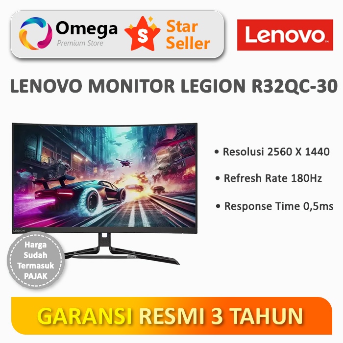 Jual Monitor Lenovo Legion R32QC-30 32" 180Hz | Shopee Indonesia