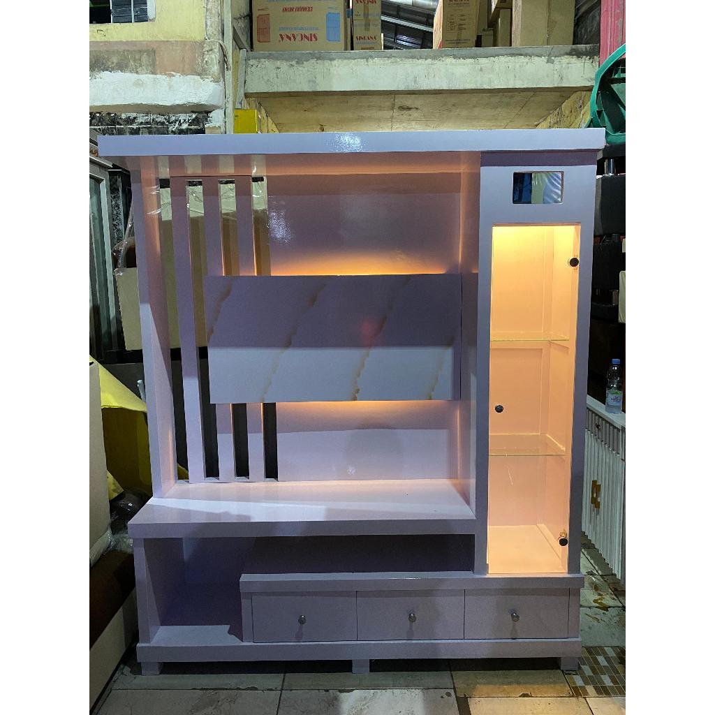 Jual Lemari tv partisi / Bupet Tv minimalis lampu / Meja TV Murah ...