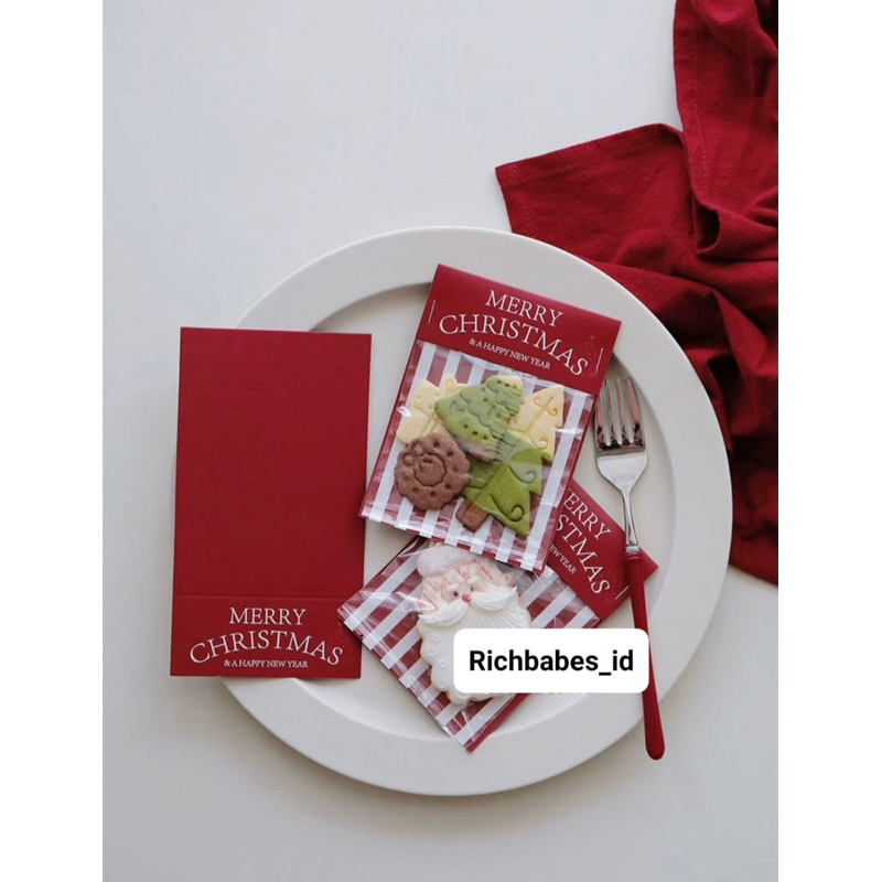 Jual Packaging cookies plastik + topper biskuit set natal bungkus ...