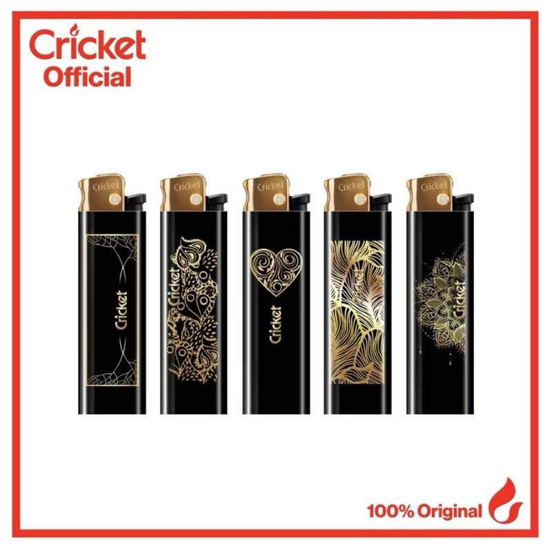 Jual Korek Api Cricket Black & Gold Aces Gas Lighter Limited Edition ...