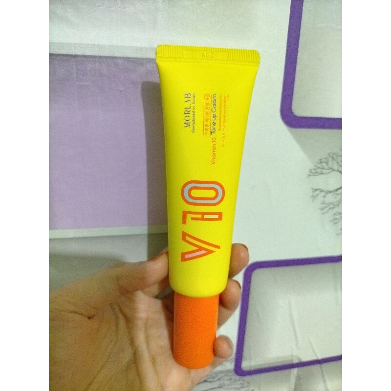 Jual MORLAB - V10 Vitamin Tone Up Cream With Idebenone | Shopee Indonesia