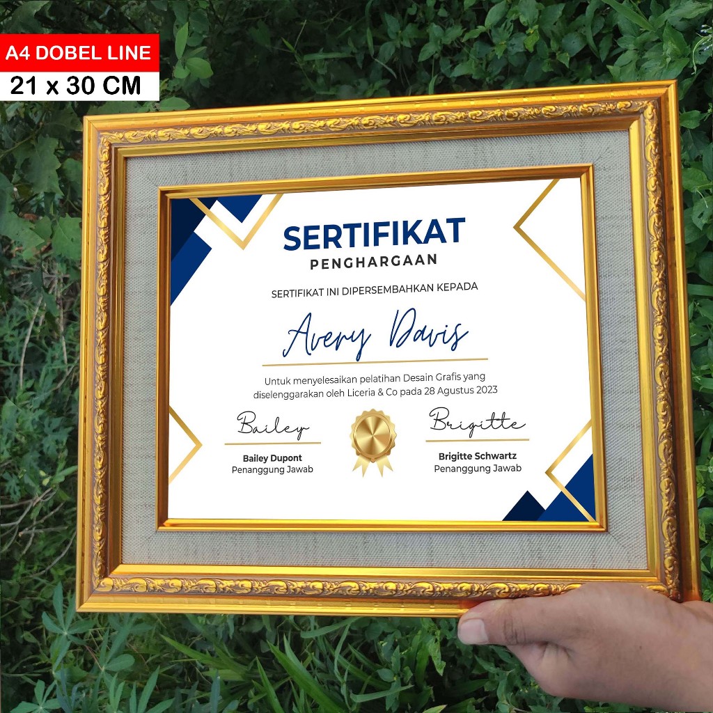 Jual PROMO BINGKAI A4 / BINGKAI 11R MINIMALIS FRAME GOLD / BINGKAI EMAS ...