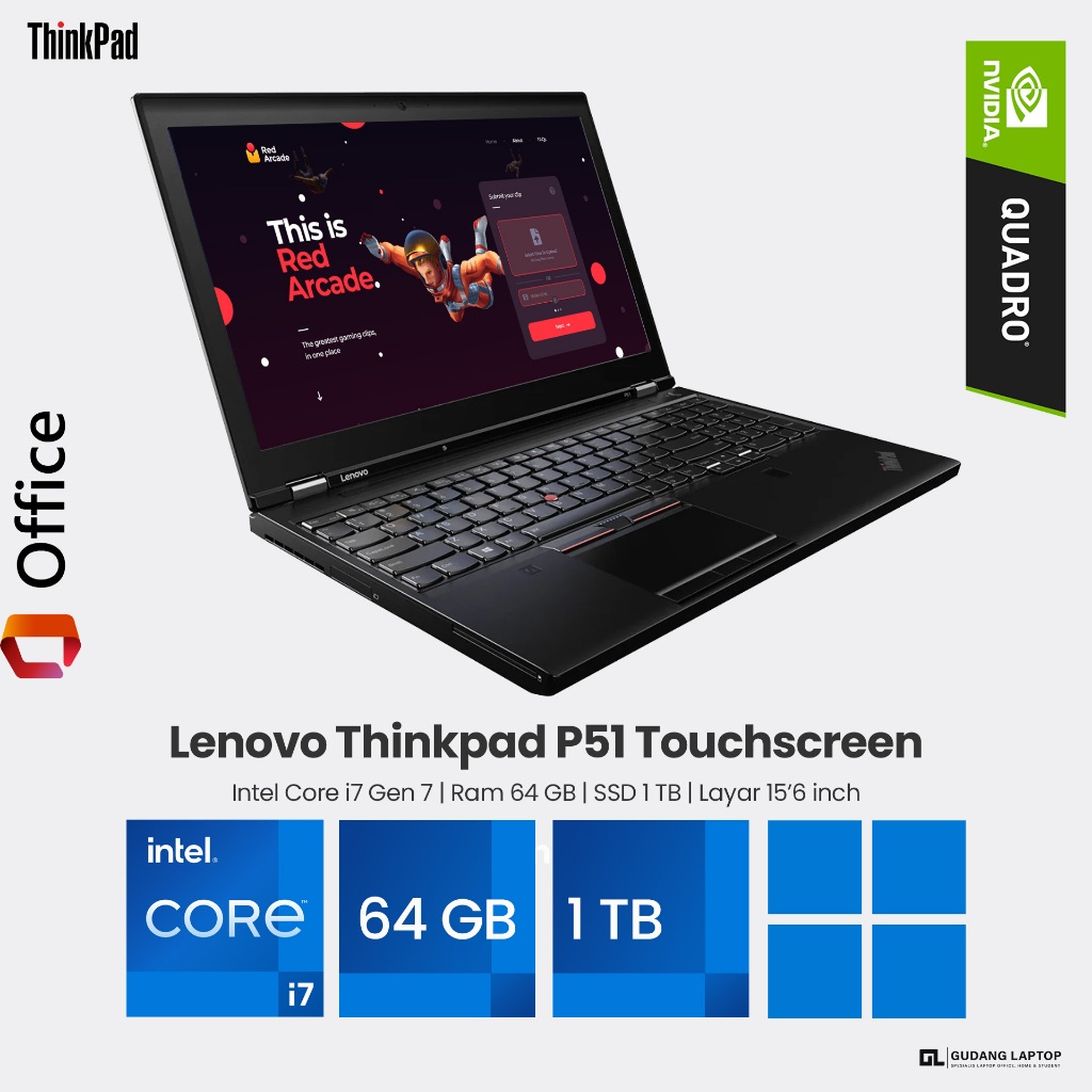 Jual Laptop Gaming Lenovo Thinkpad P51 Core i7 Gen 7 & XEON E3-1535 Ram 64 GB SSD 1 TB VGA ...
