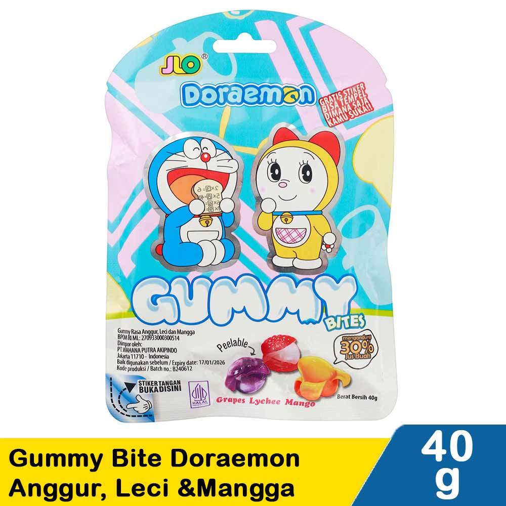 Jual Jlo Gummy Bite Doraemon Anggur Leci & Mangga 40G | Shopee Indonesia
