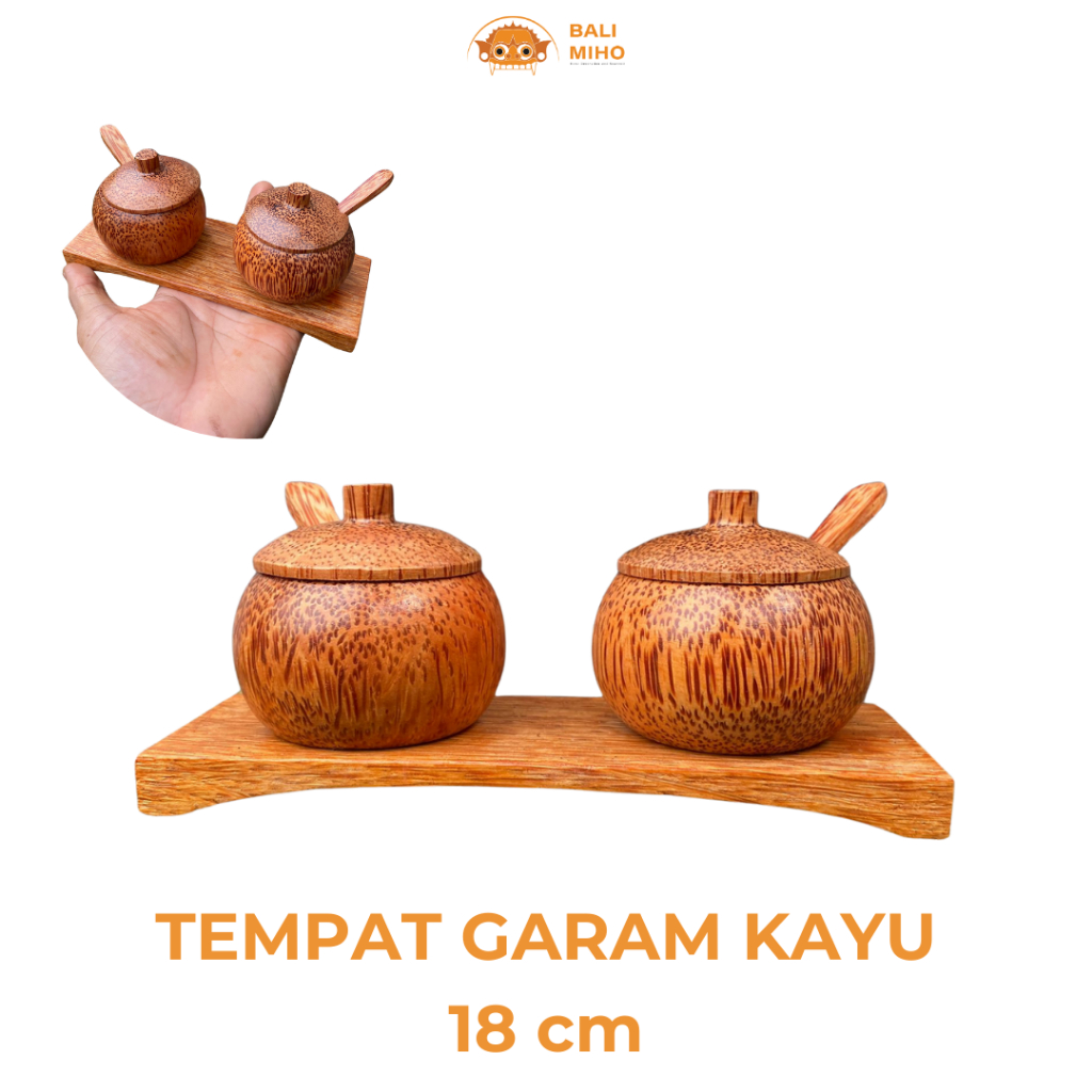 Jual Tempat Garam Kayu Kelapa Jumbo 18 cm - Tempat Garam kayu motif ...