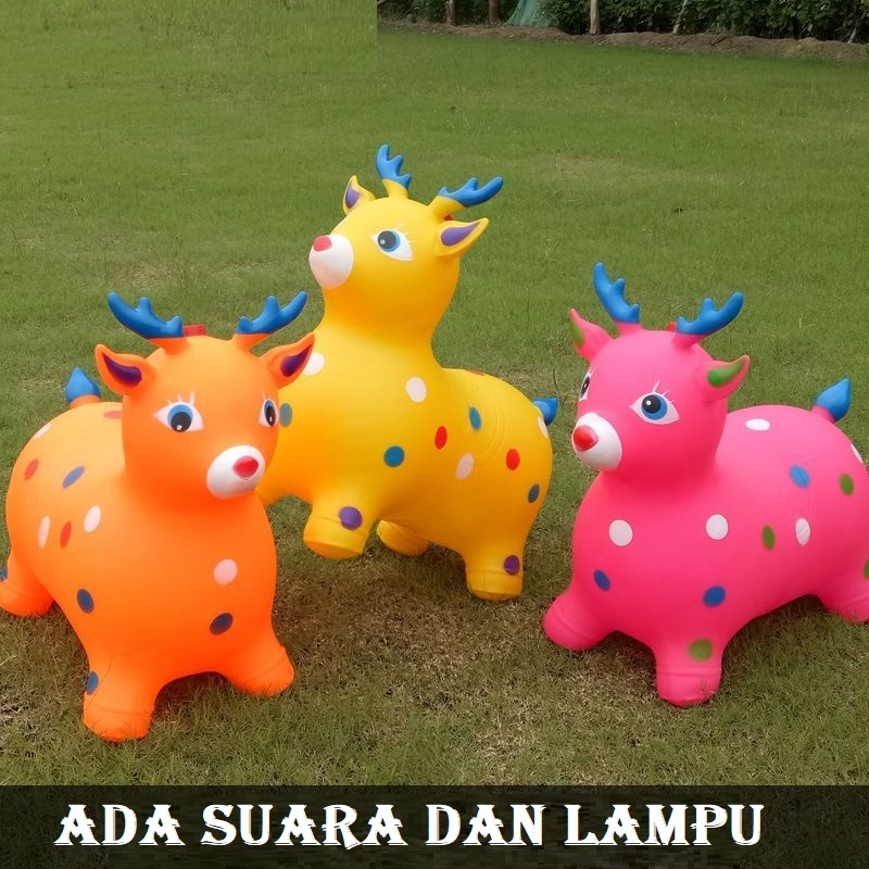 Jual mainan karet mainan anak Jumping RUSA /Jumping animal music Kuda ...