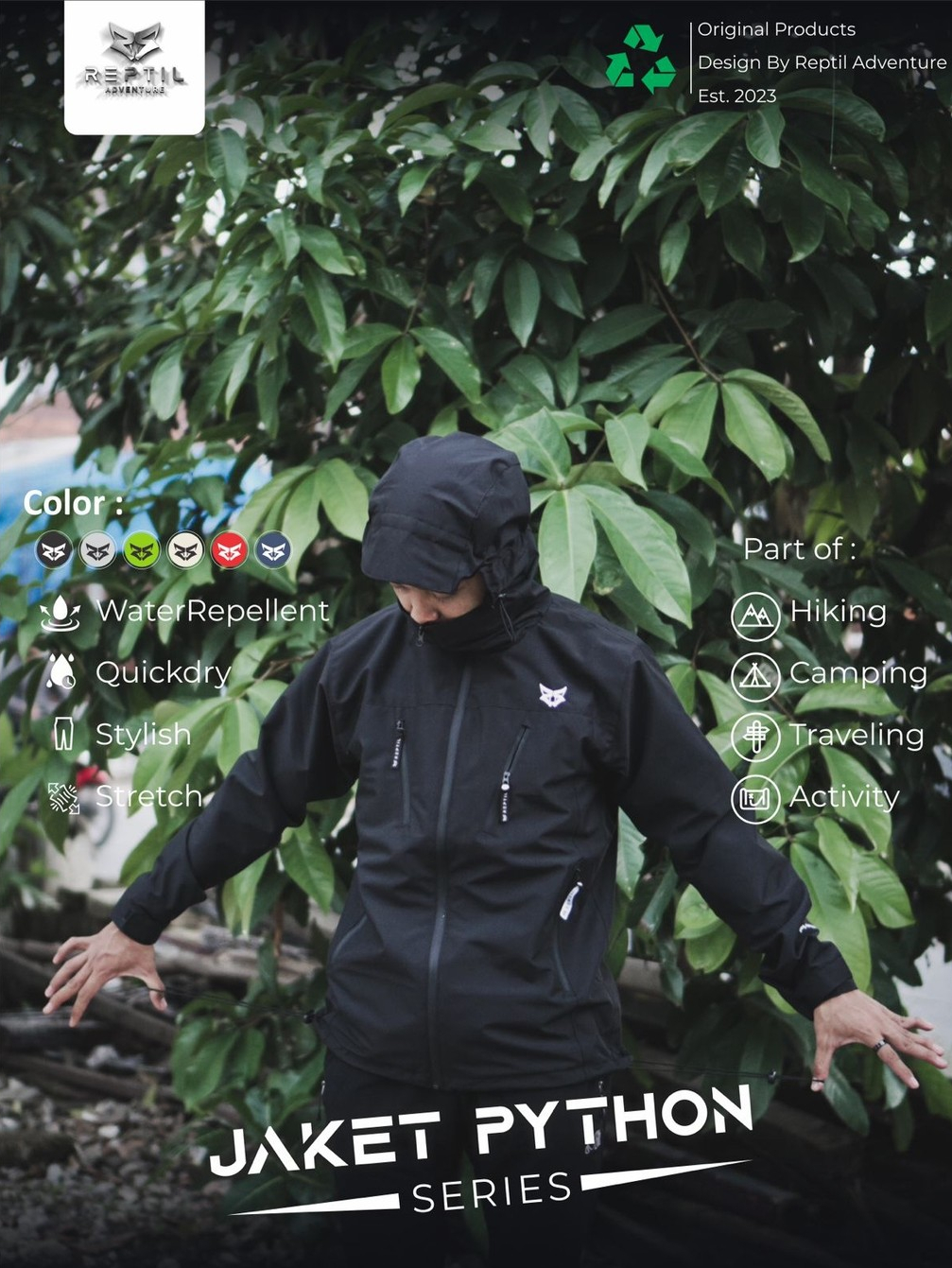 Jual JAKET OUTDOOR PRIA/WANITA REPTIL ADVENTURE PYTHON series | Shopee ...