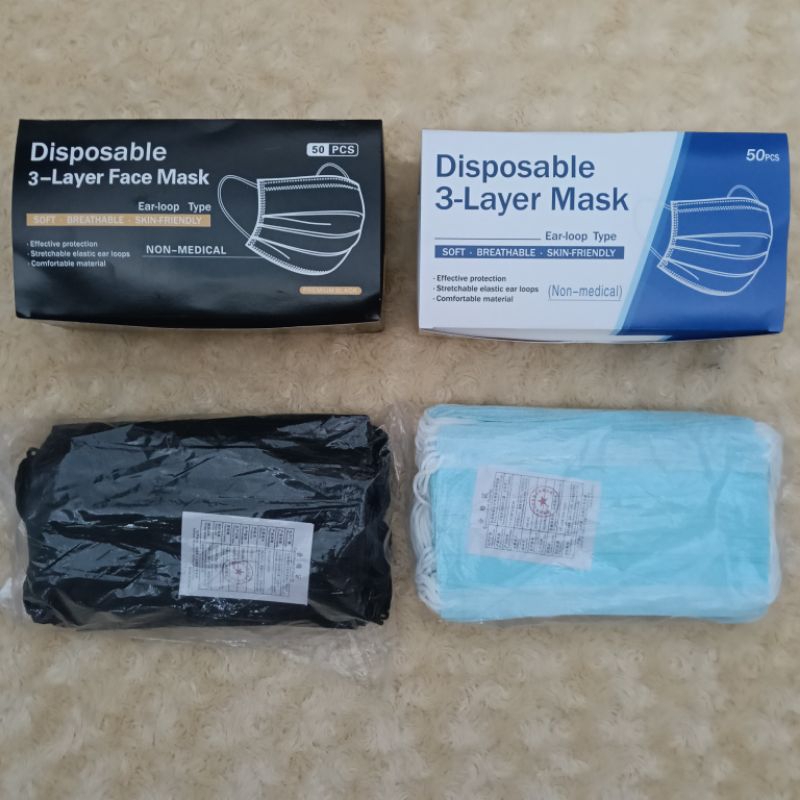 Jual Masker Earloop Disposable 3 ply(1 box isi 50 pcs) | Shopee Indonesia