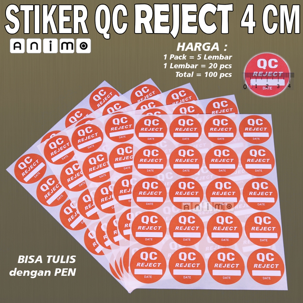 Jual STIKER BULAT QC PASSED - QC HOLD - QC REJECT 40 mm - Quality ...
